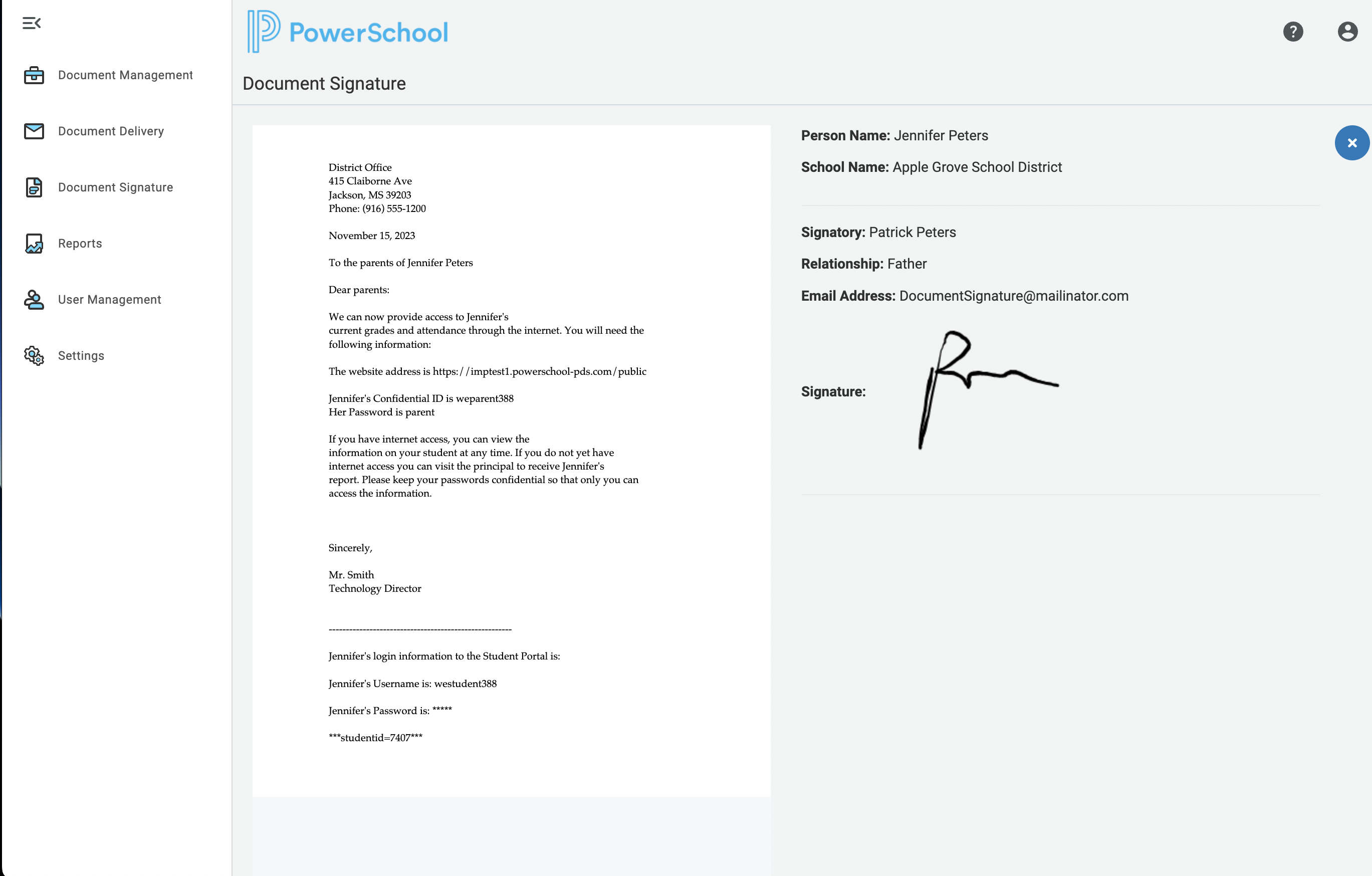 Document Signature - PowerSchool Marketplace