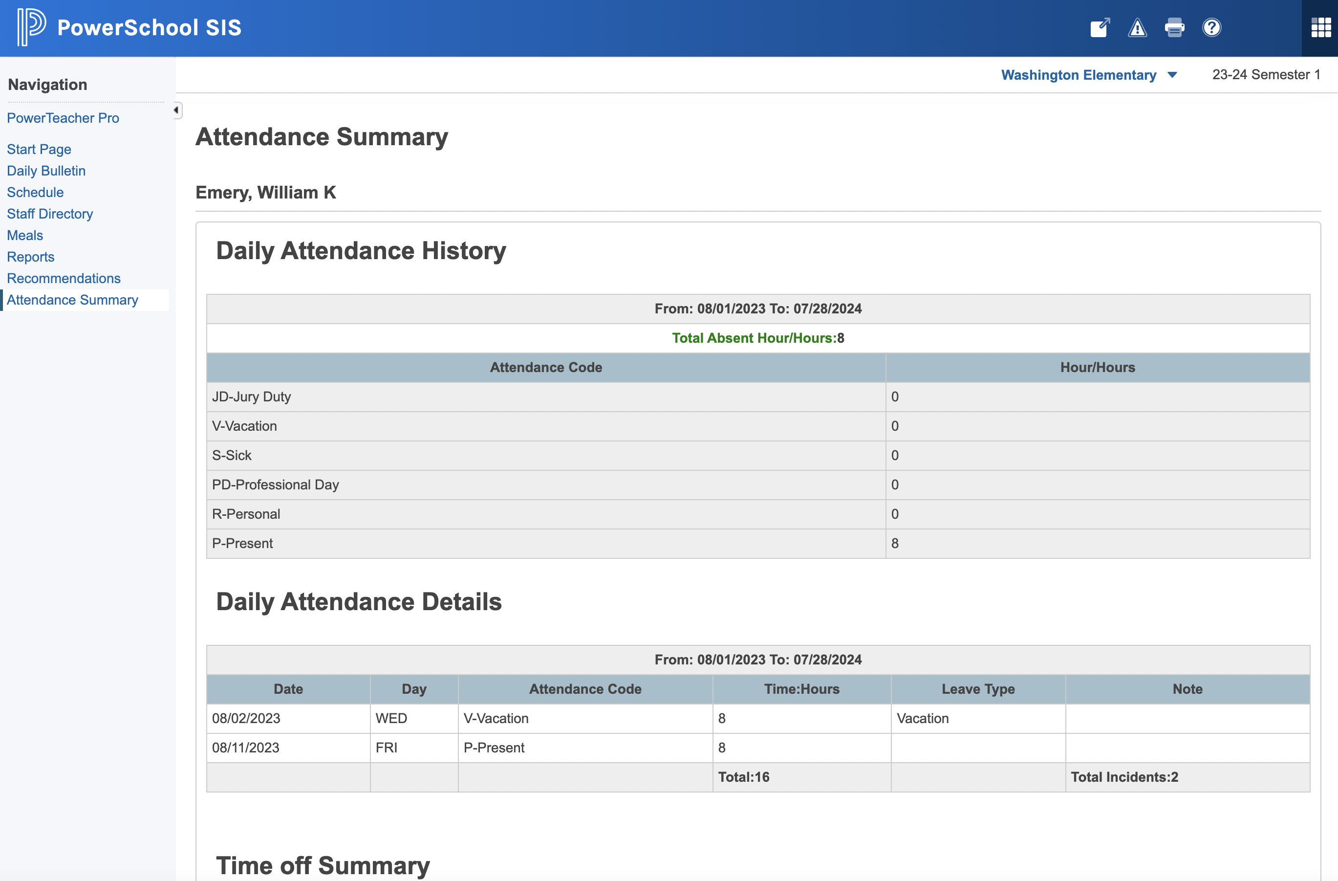 Teacher Attendance - PowerSchool Marketplace