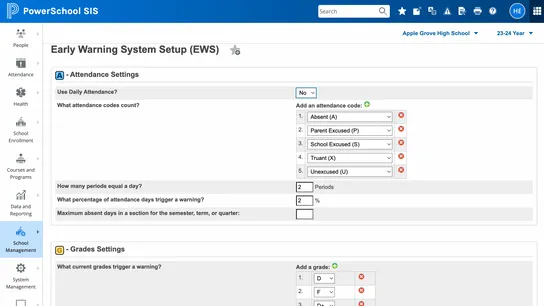 Early Warning System (EWS) - PowerSchool Marketplace